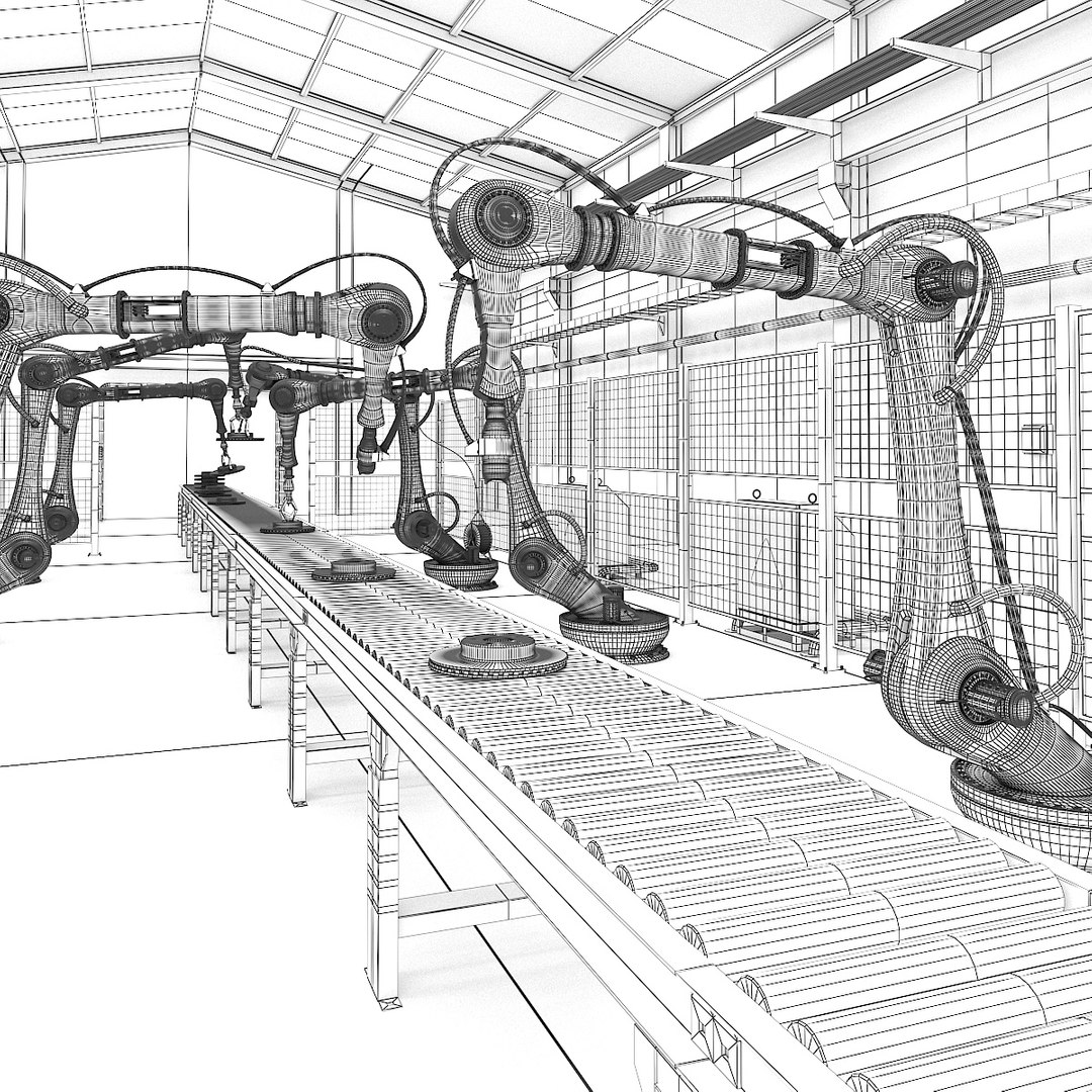 Industrial Assembly Line Model - TurboSquid 1415841