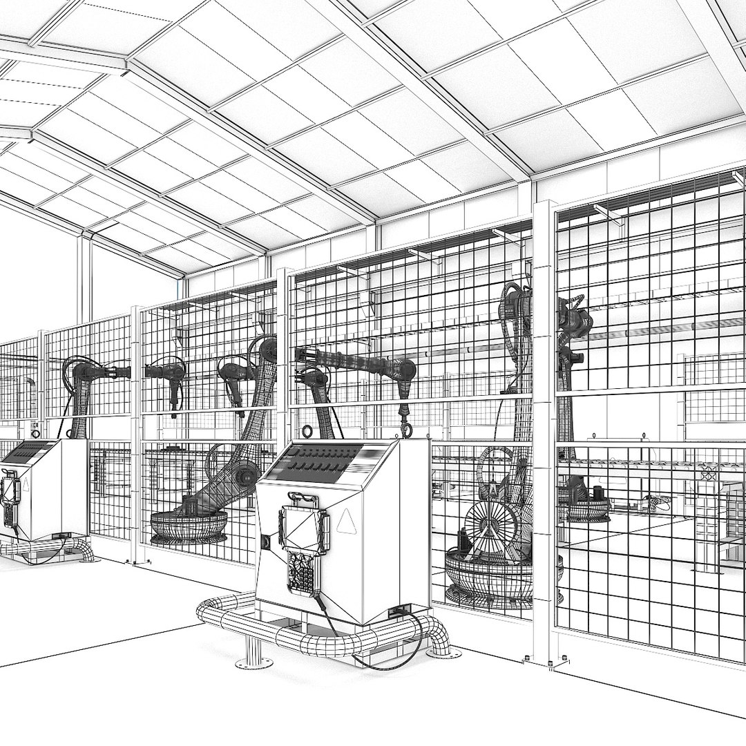 Industrial Assembly Line Model - TurboSquid 1415841