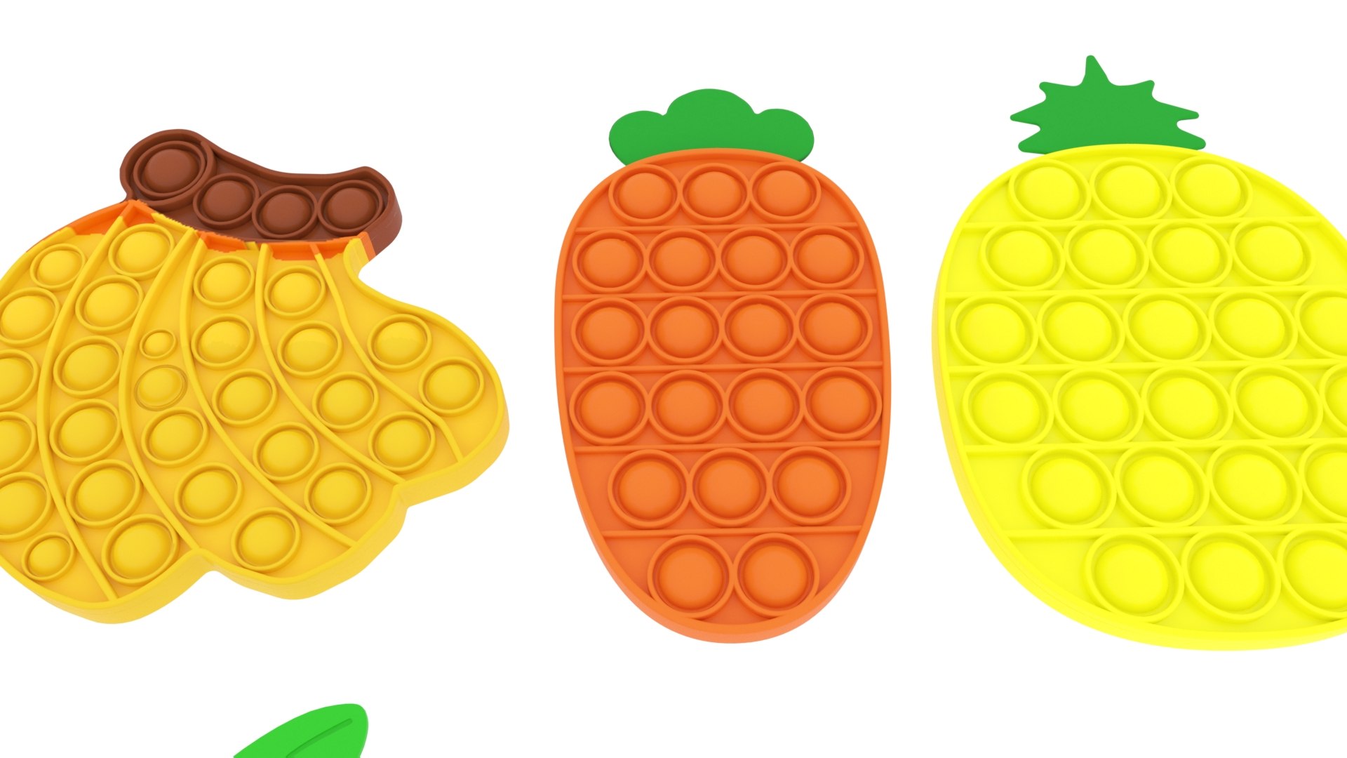 3D Fruits Pop It Fidget Toys Set Model - TurboSquid 1786495
