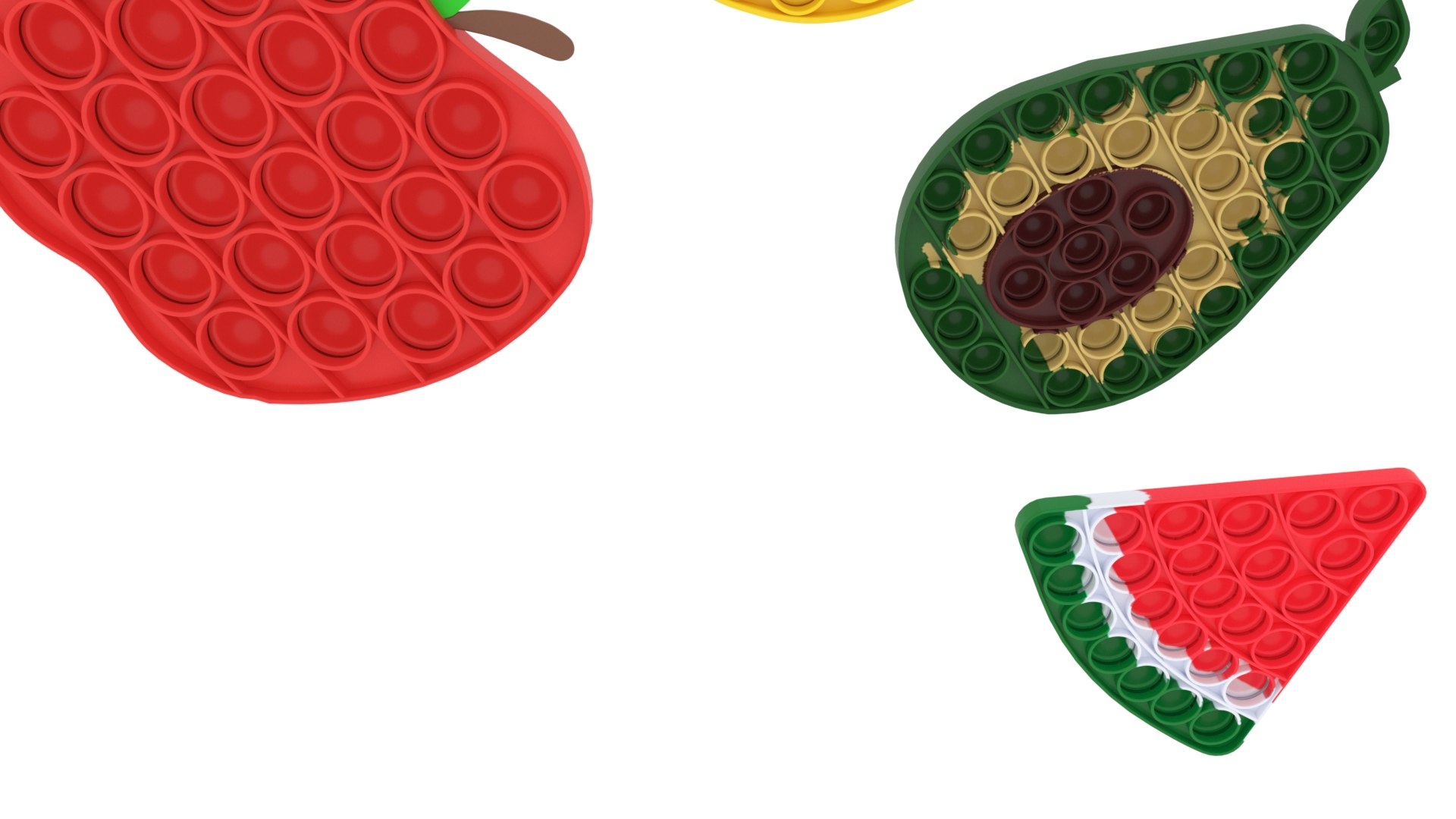3D Fruits Pop It Fidget Toys Set Model - TurboSquid 1786495