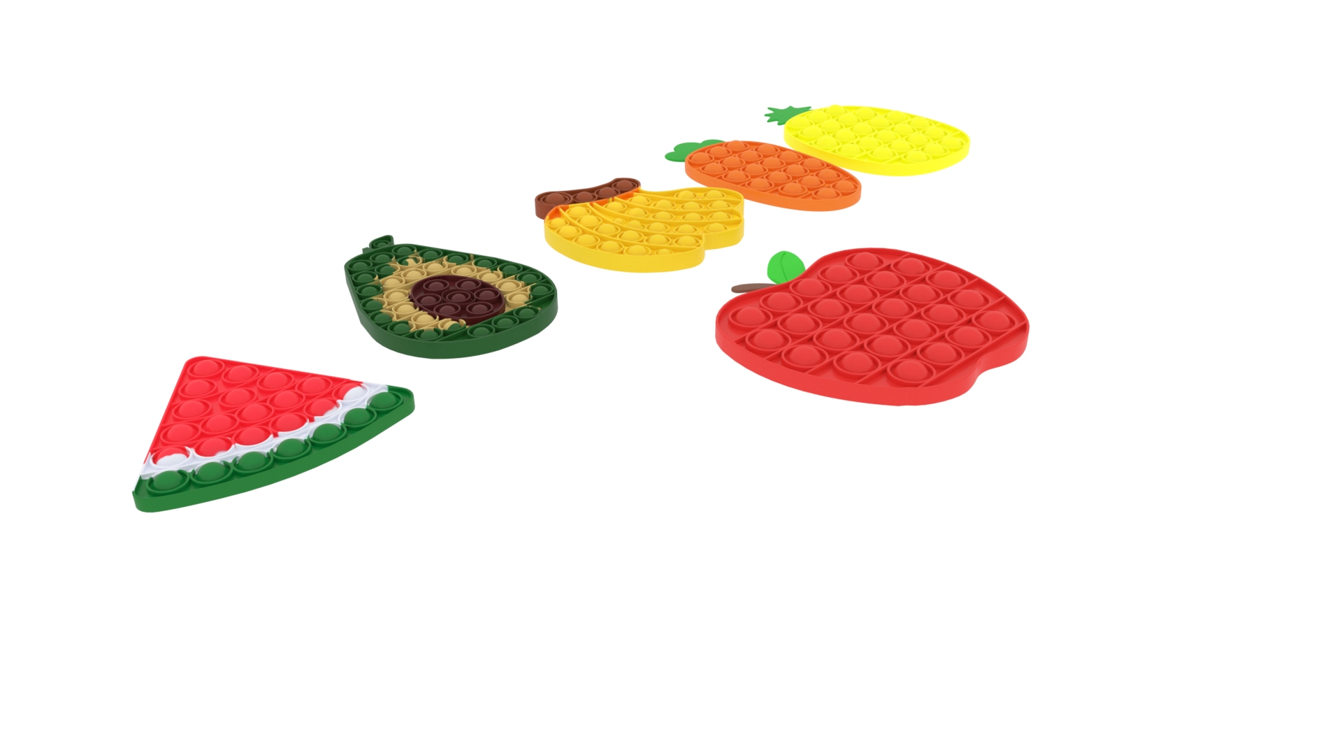 3D Fruits Pop It Fidget Toys Set Model - TurboSquid 1786495