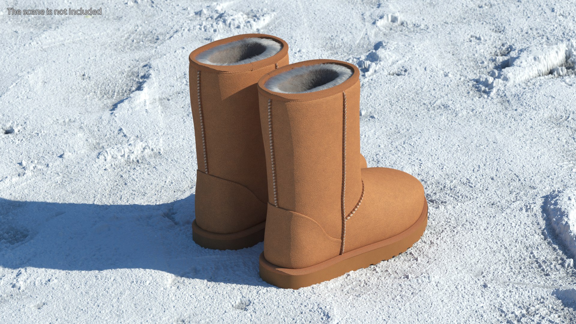 3D Classic Short Leather Sheepskin Boots Fur Chestnut - TurboSquid 2071193