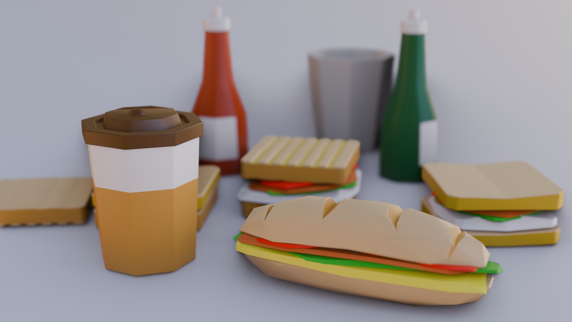 3D Fast Food Restaurant Low Poly Game Assets - TurboSquid 2332206