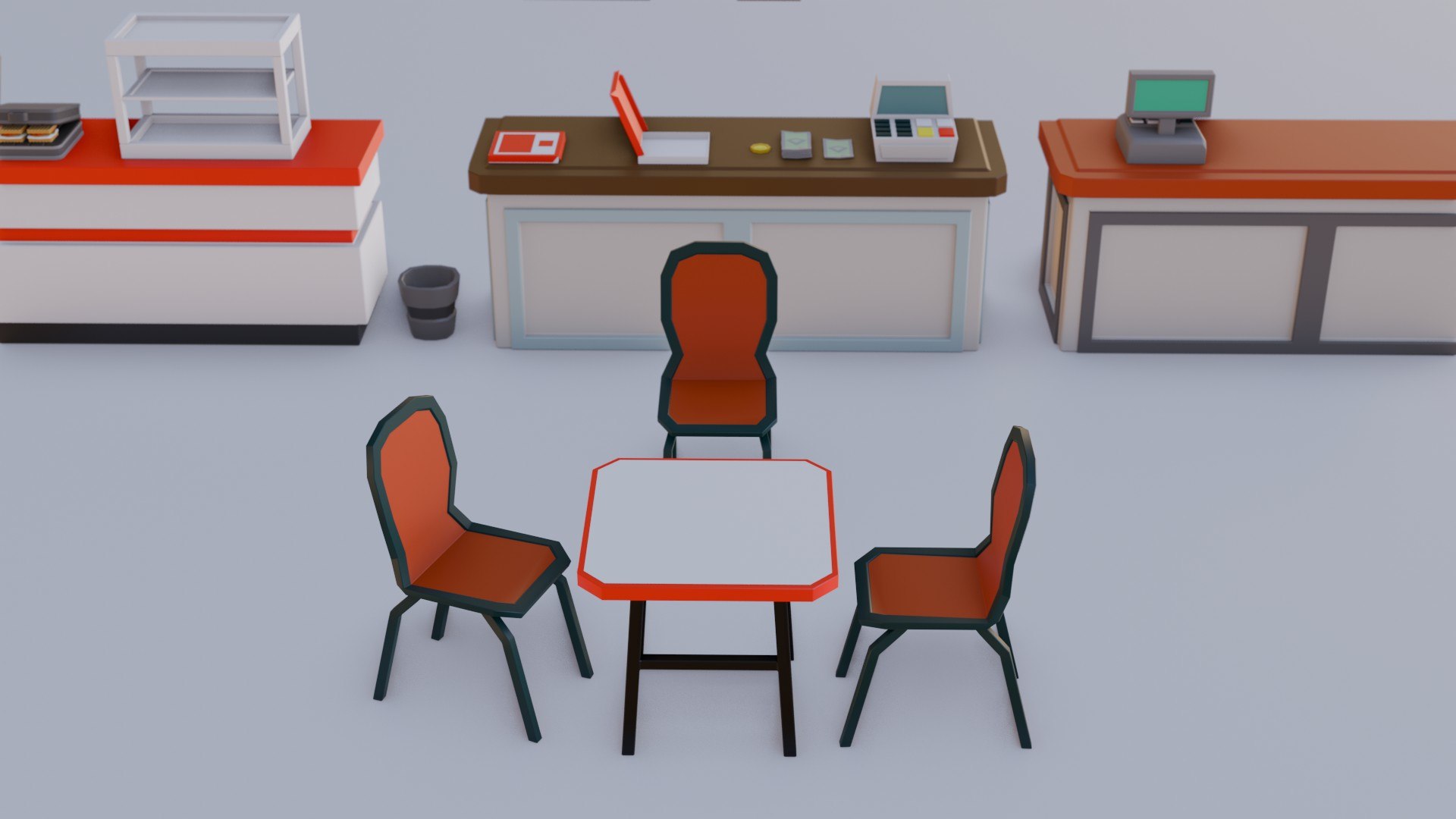 3D Fast Food Restaurant Low Poly Game Assets - TurboSquid 2332206