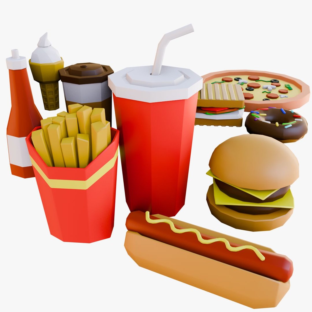 3D Fast Food Restaurant Low Poly Game Assets - TurboSquid 2332206