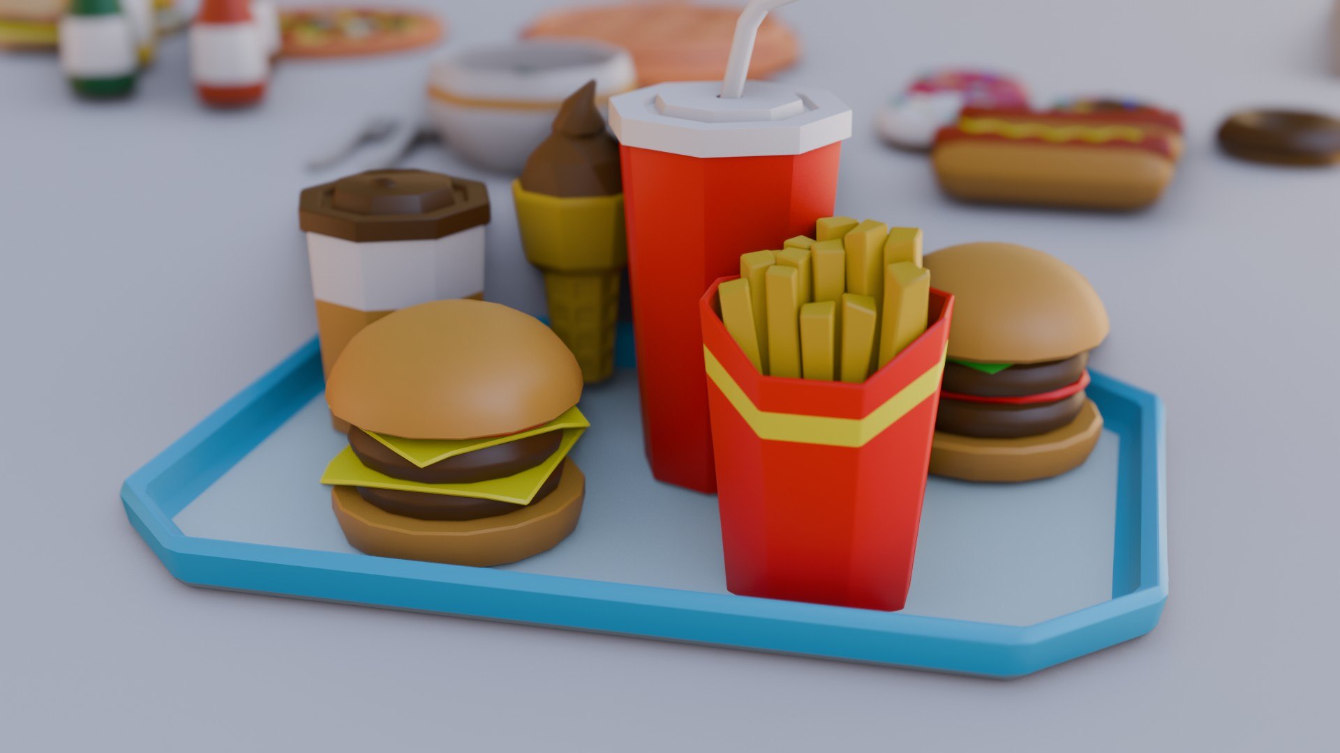 3D Fast Food Restaurant Low Poly Game Assets - TurboSquid 2332206