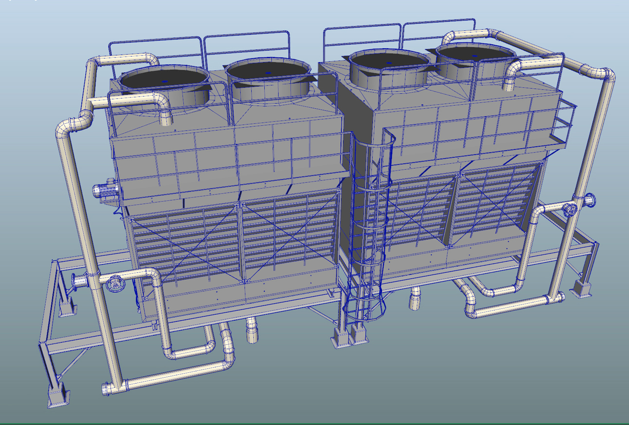 rooftop cooling tower 3d model