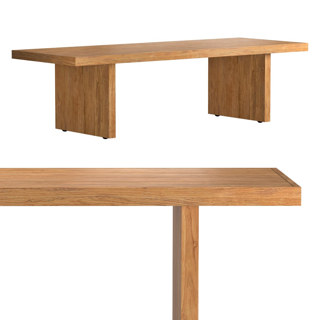CAPE TOWN TEAK RECTANGULAR DINING TABLE 3D - TurboSquid 2056853