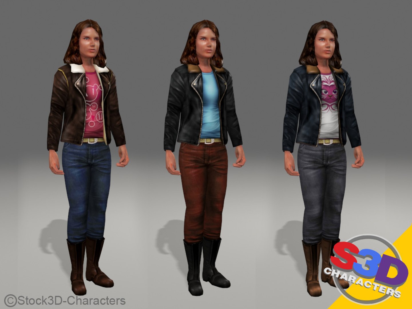 3d teenage monica model
