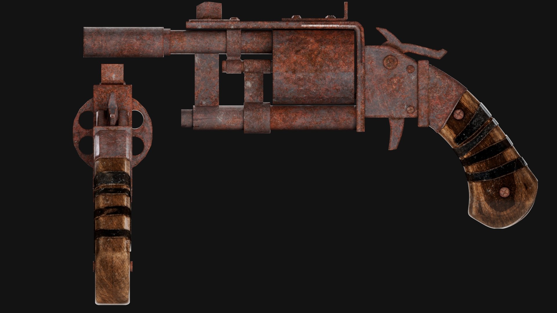 Rusty Pipe Revolver 3D Model - TurboSquid 1886314