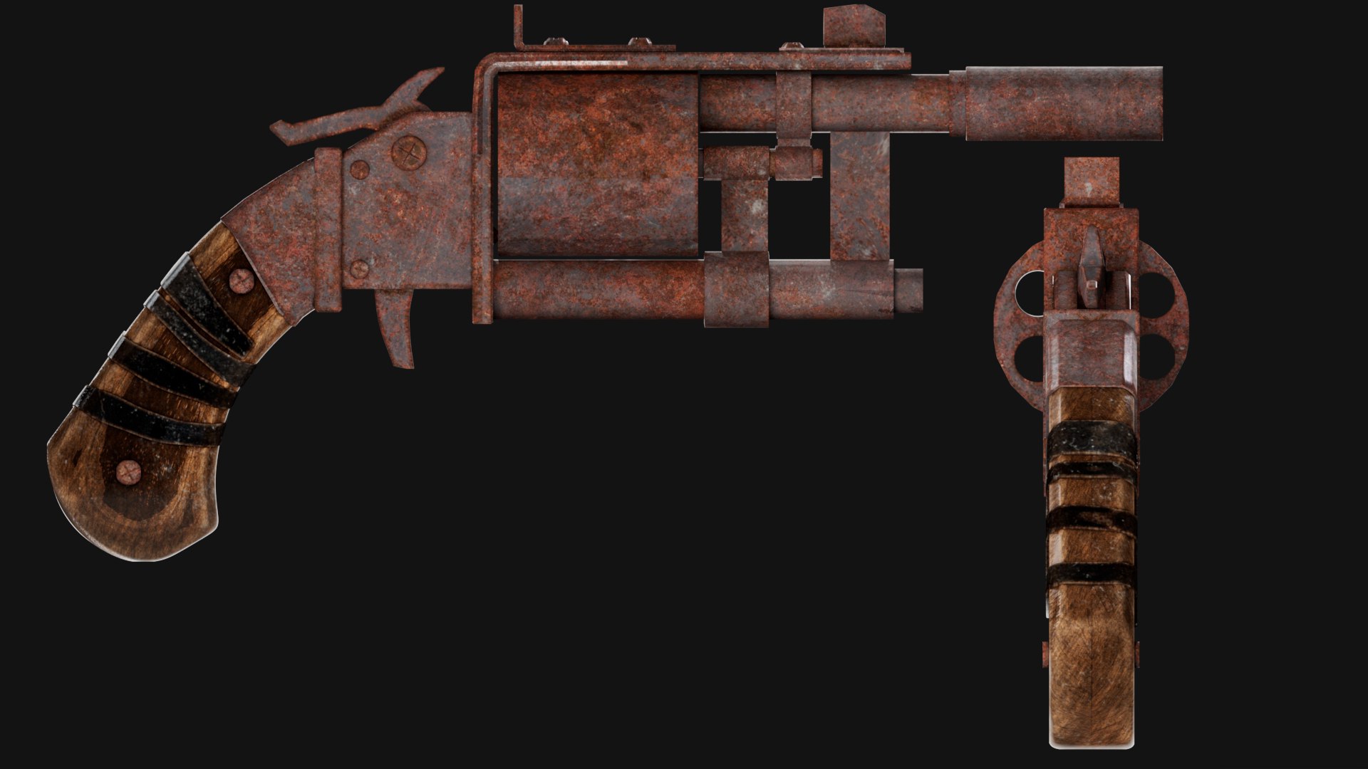 Rusty Pipe Revolver 3D Model - TurboSquid 1886314