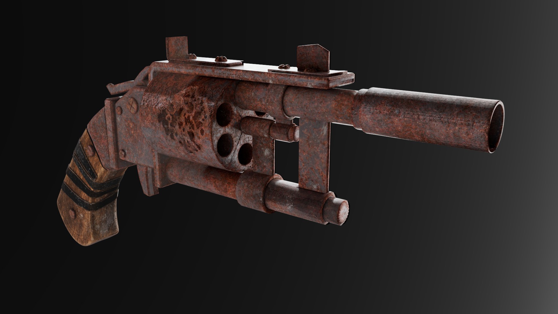 Rusty Pipe Revolver 3D Model - TurboSquid 1886314