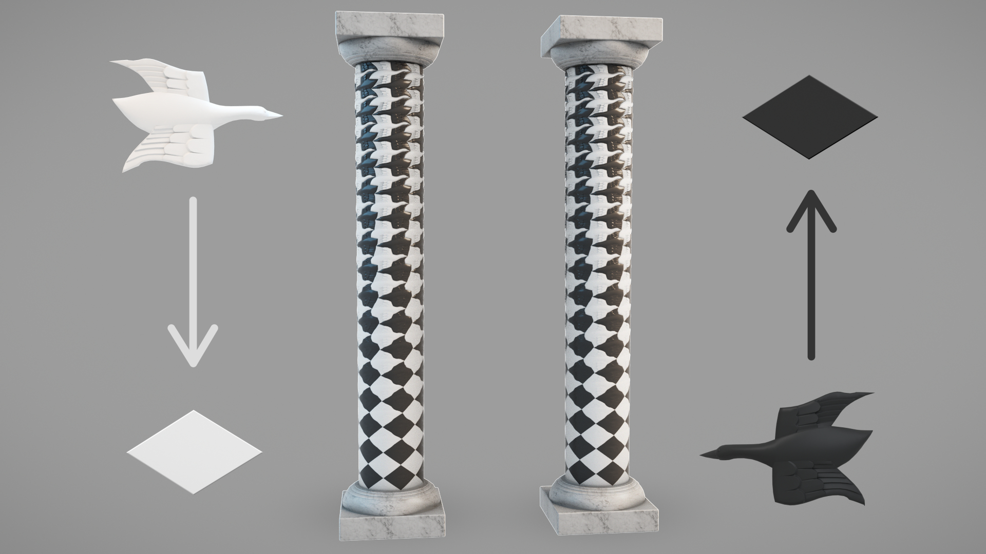 3D Escher Columns - TurboSquid 2232016