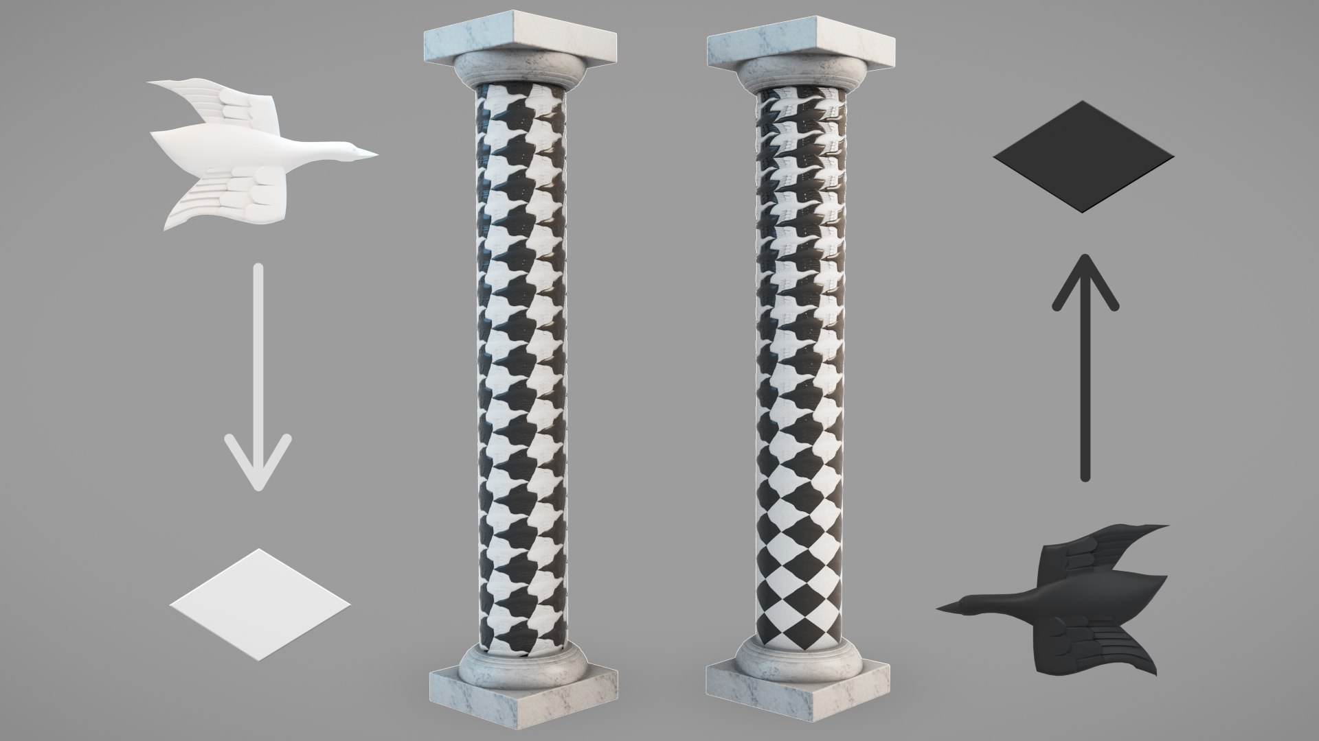 3D Escher Columns - TurboSquid 2232016