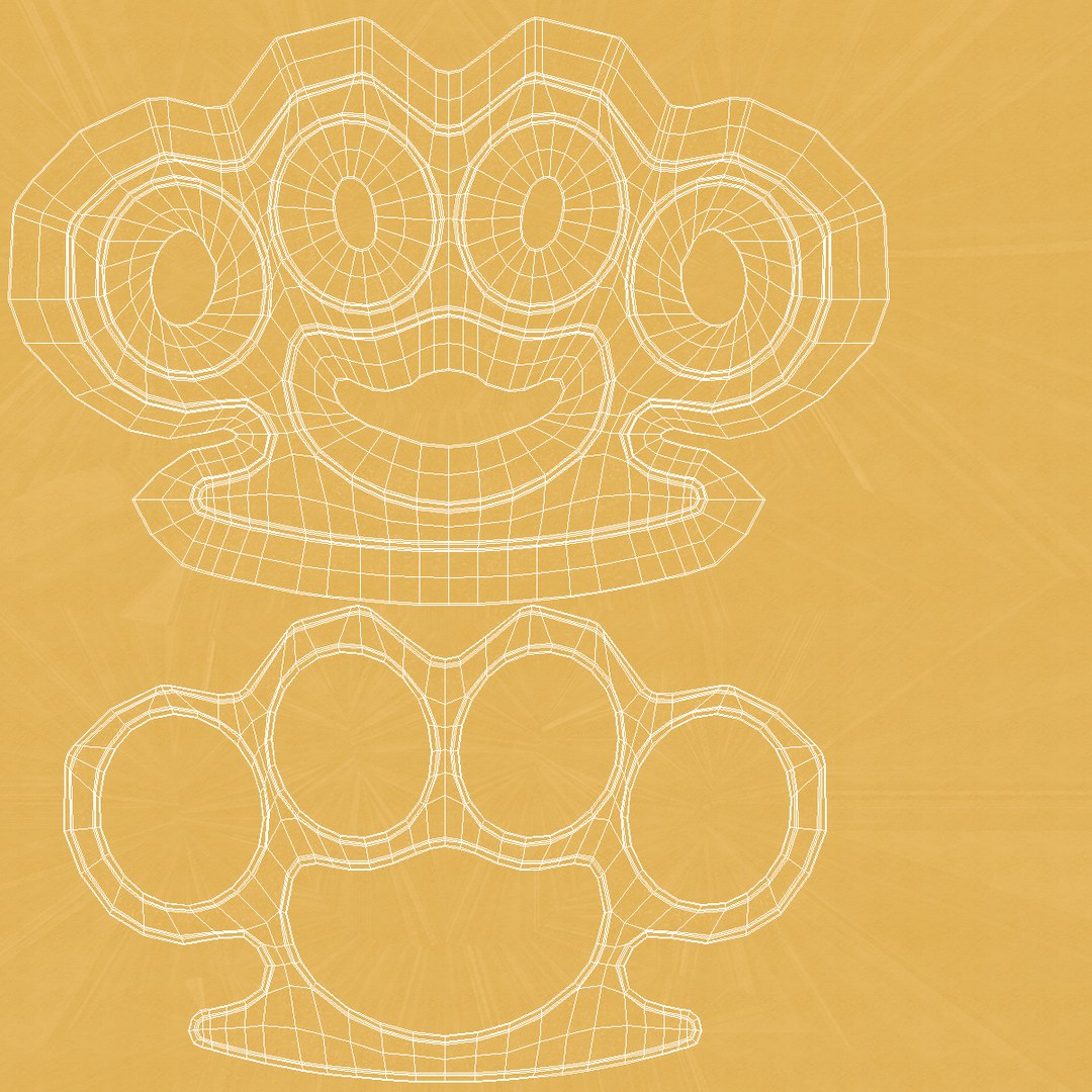 Golden brass knuckles metal gold 3D model - TurboSquid 1475654