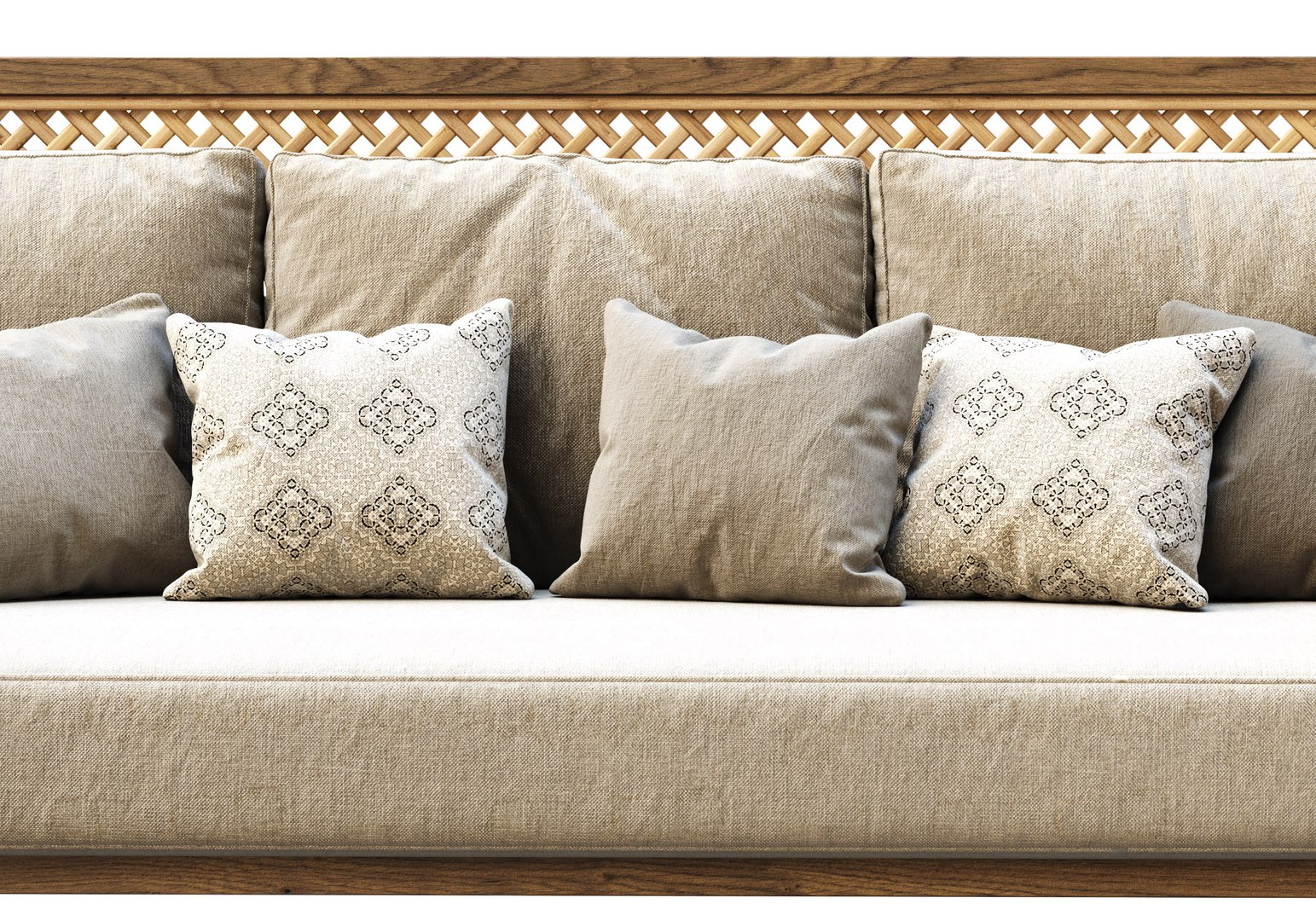 3D Karen Wooden Garden Three-seater Sofa GD4M By Bpoint - TurboSquid ...