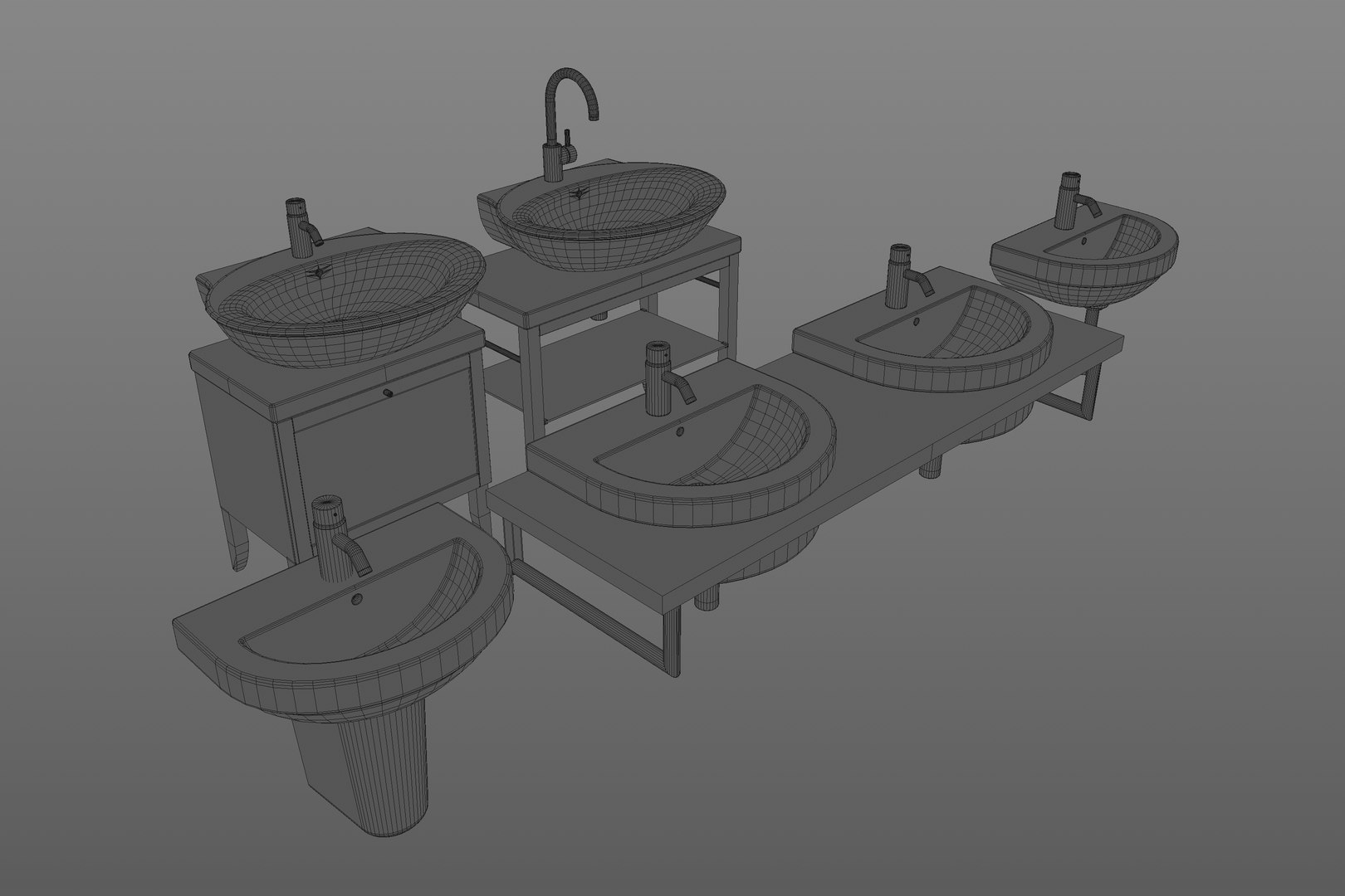 Sinks Set 3D Model - TurboSquid 2176473