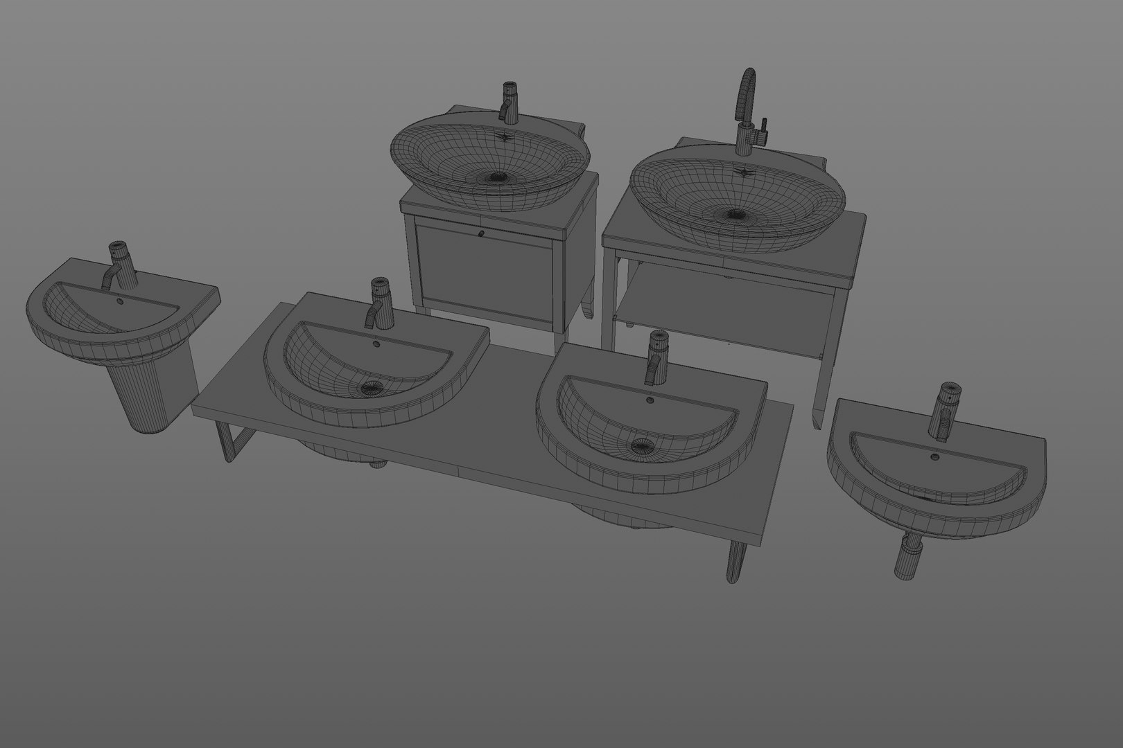 Sinks Set 3D Model - TurboSquid 2176473
