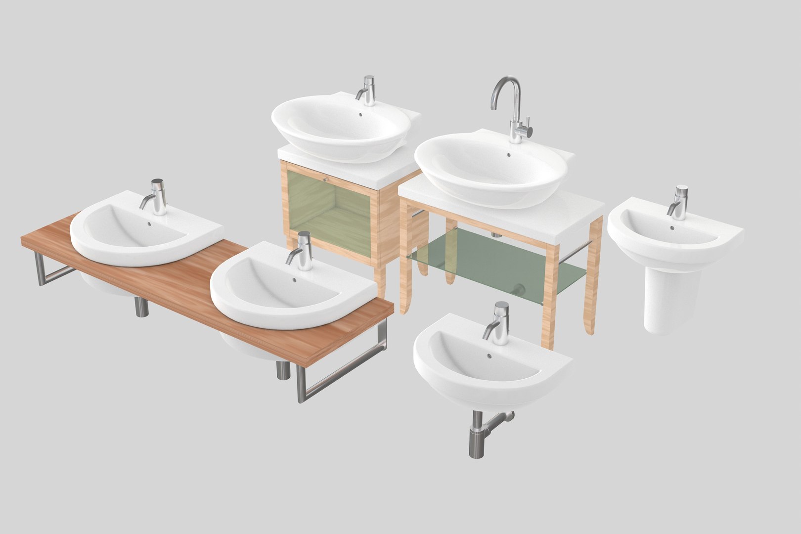 Sinks Set 3D Model - TurboSquid 2176473