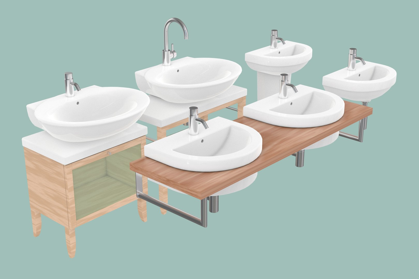 Sinks Set 3D Model - TurboSquid 2176473
