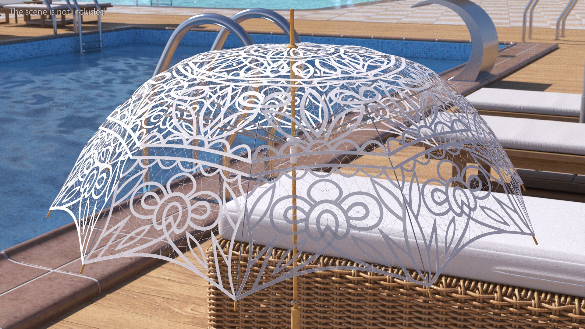 3D Cotton Lace Parasol Umbrella Model - TurboSquid 2133743