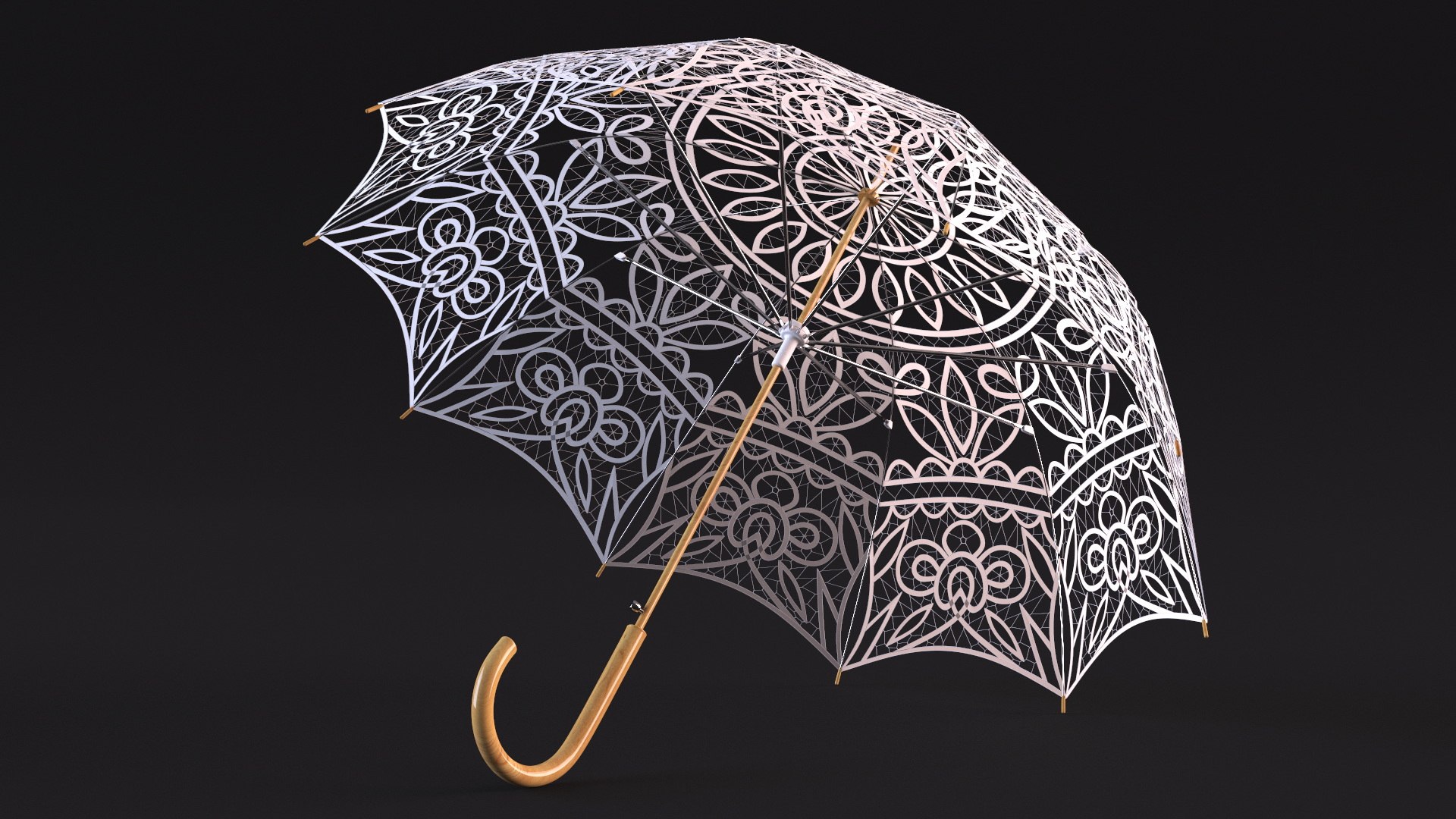 3D Cotton Lace Parasol Umbrella Model - TurboSquid 2133743