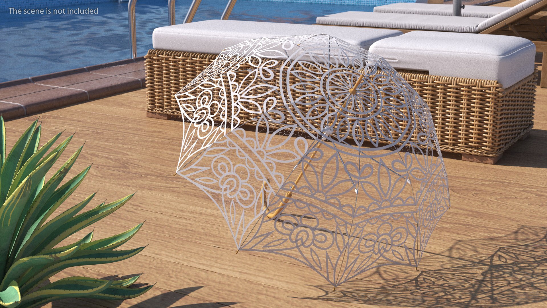 3D Cotton Lace Parasol Umbrella Model - TurboSquid 2133743