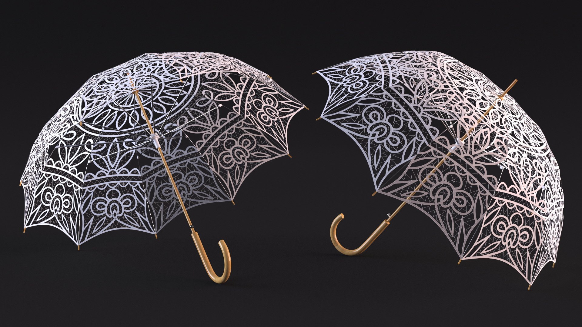 3D Cotton Lace Parasol Umbrella Model - TurboSquid 2133743
