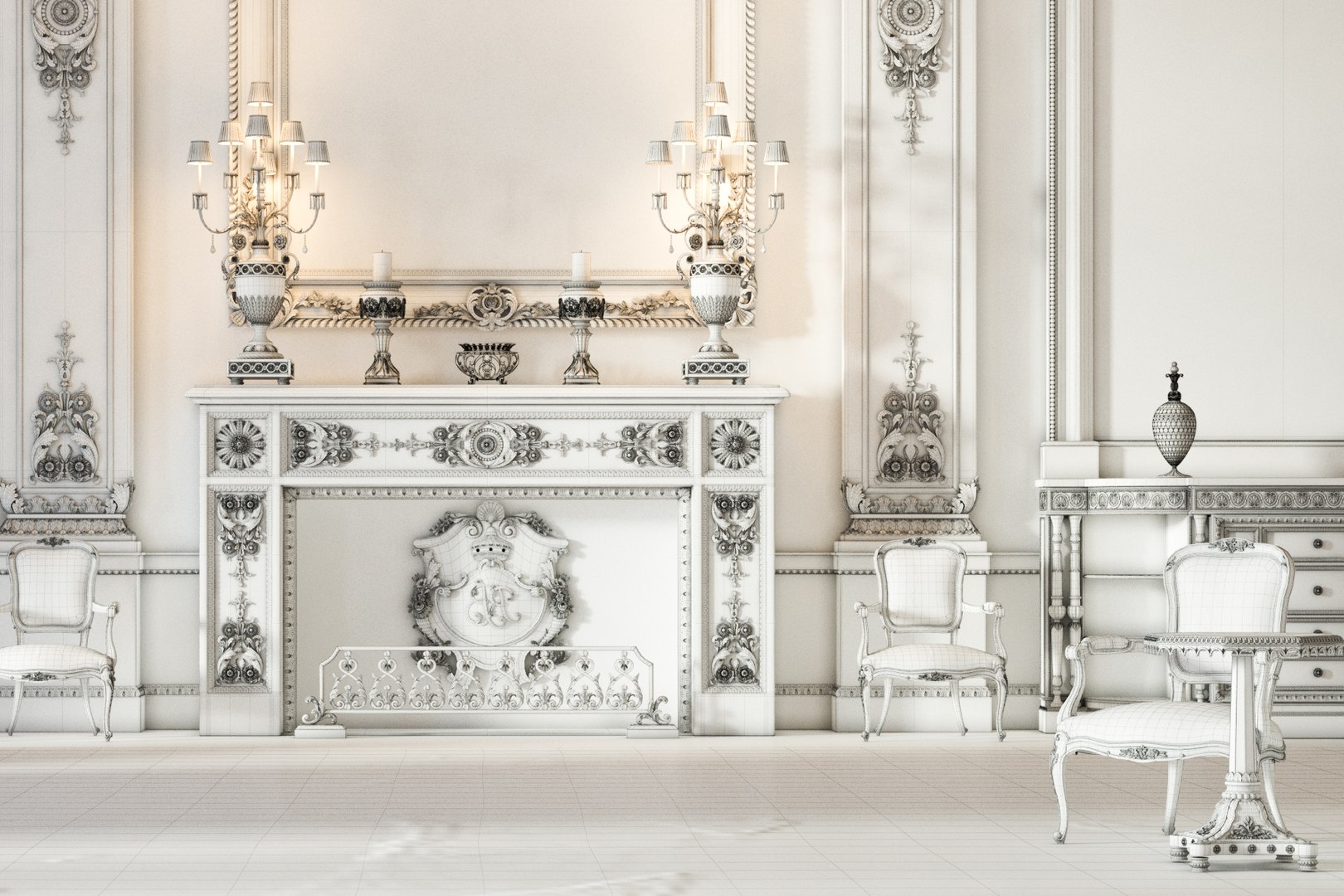 3D model interior scene white room - TurboSquid 1250091