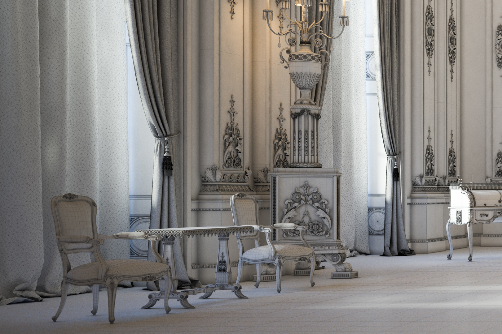 3D model interior scene white room - TurboSquid 1250091