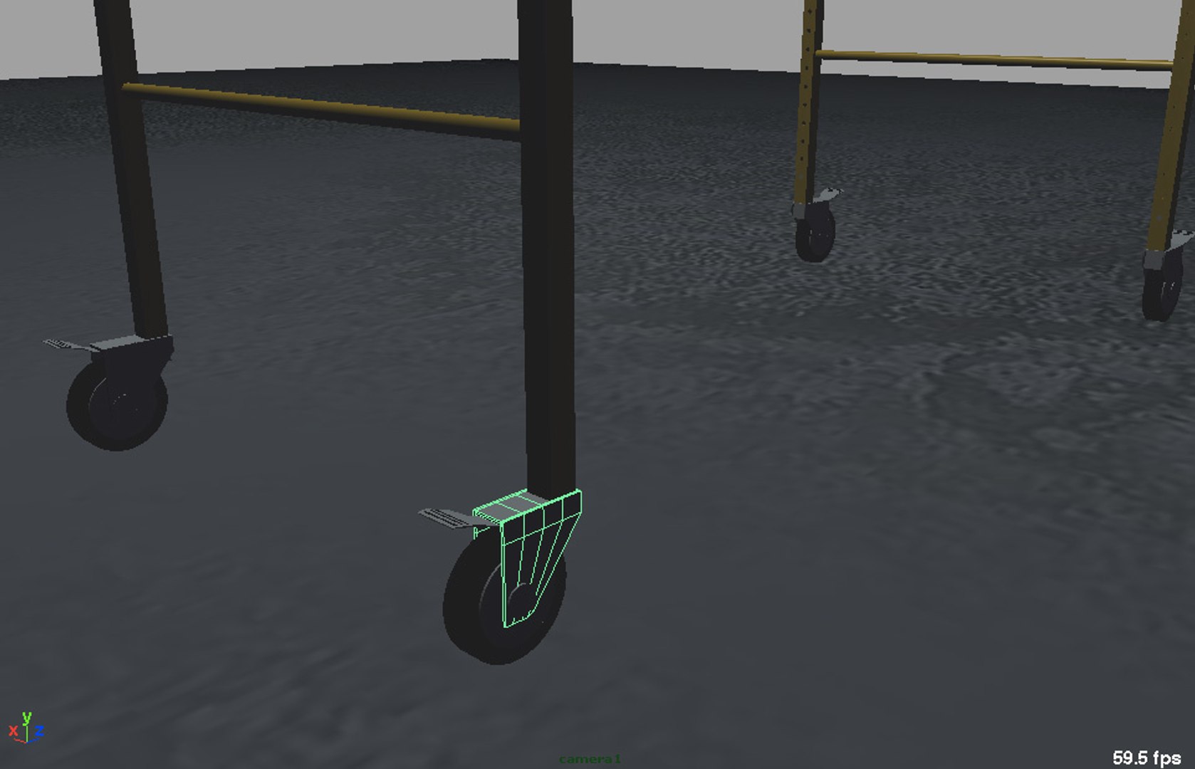 Yellow Baker Scaffolding 3d Model