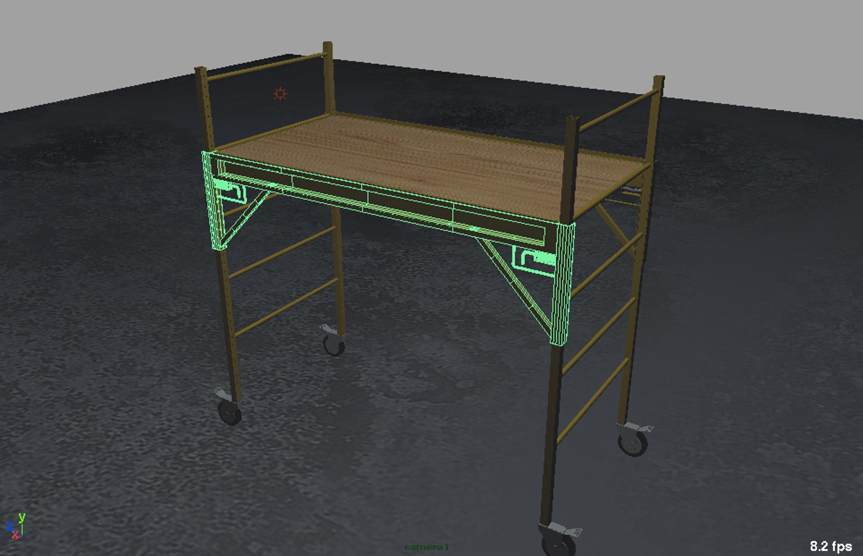 Yellow Baker Scaffolding 3d Model