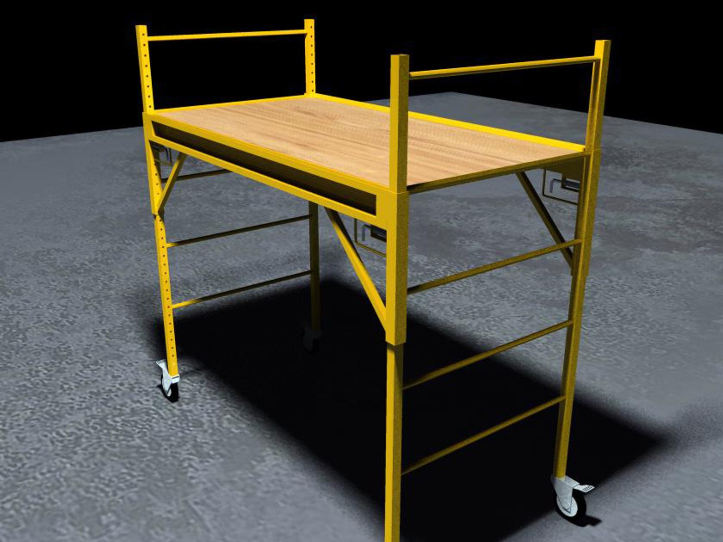 Yellow Baker Scaffolding 3d Model