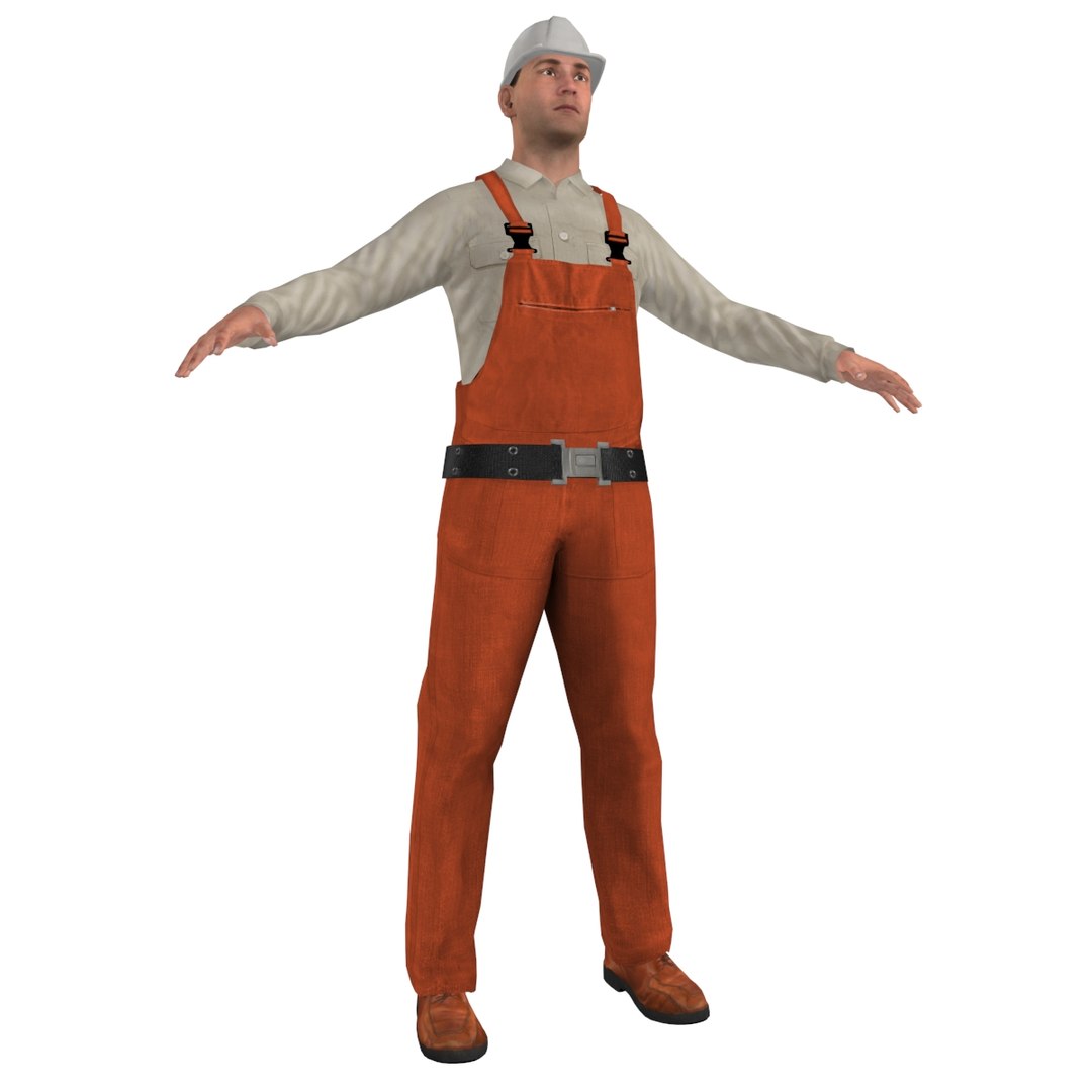 3d Worker Man Model