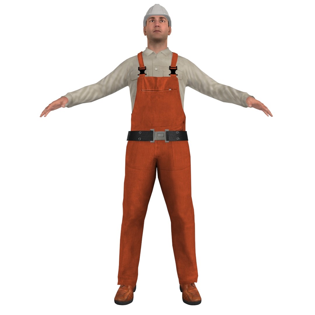 3d Worker Man Model