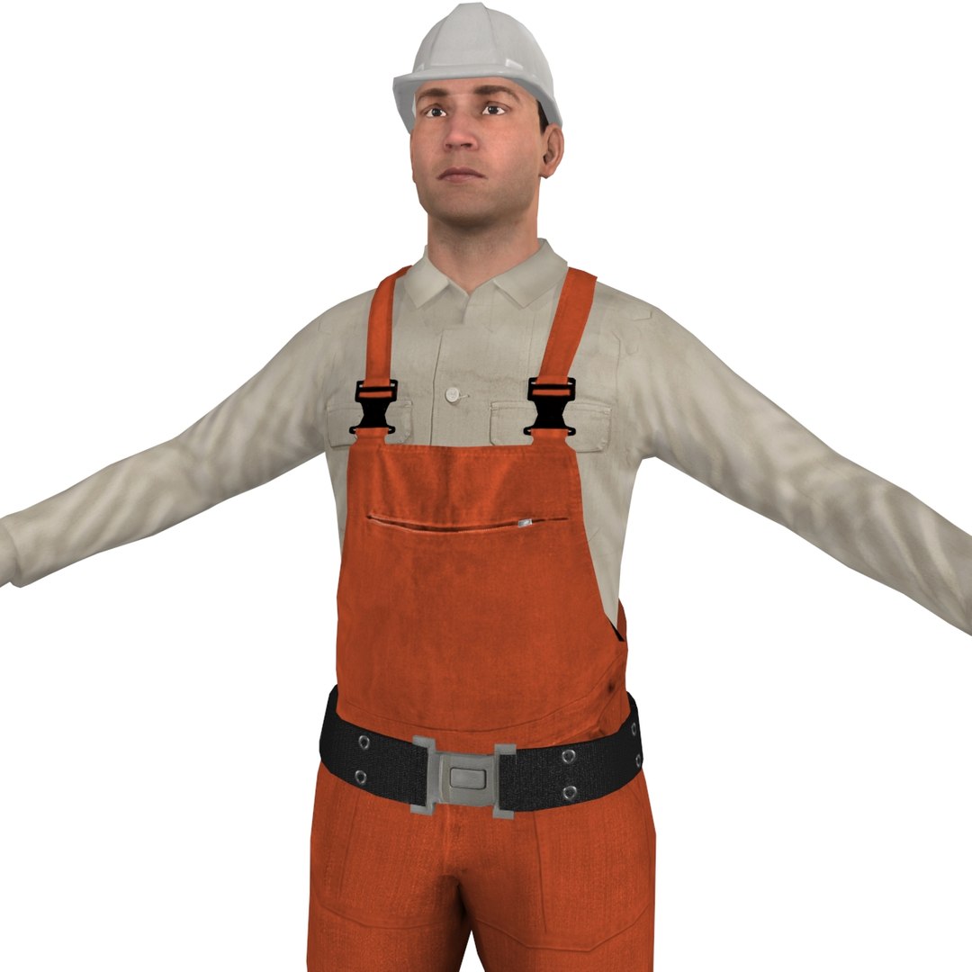 3d Worker Man Model