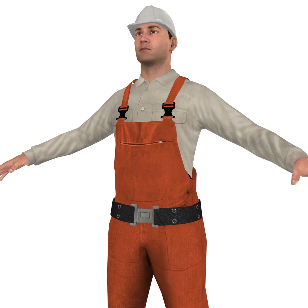 3d Worker Man Model