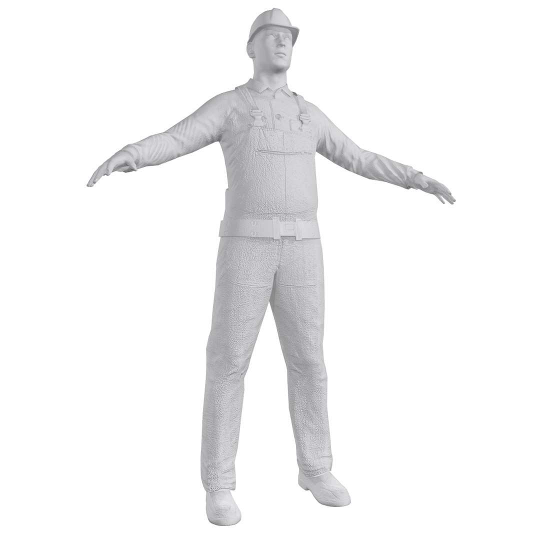 3d Worker Man Model