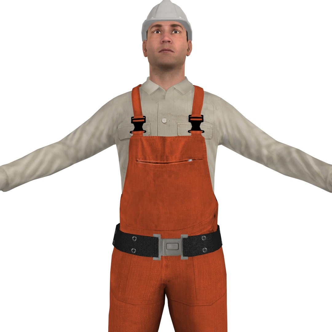 3d Worker Man Model
