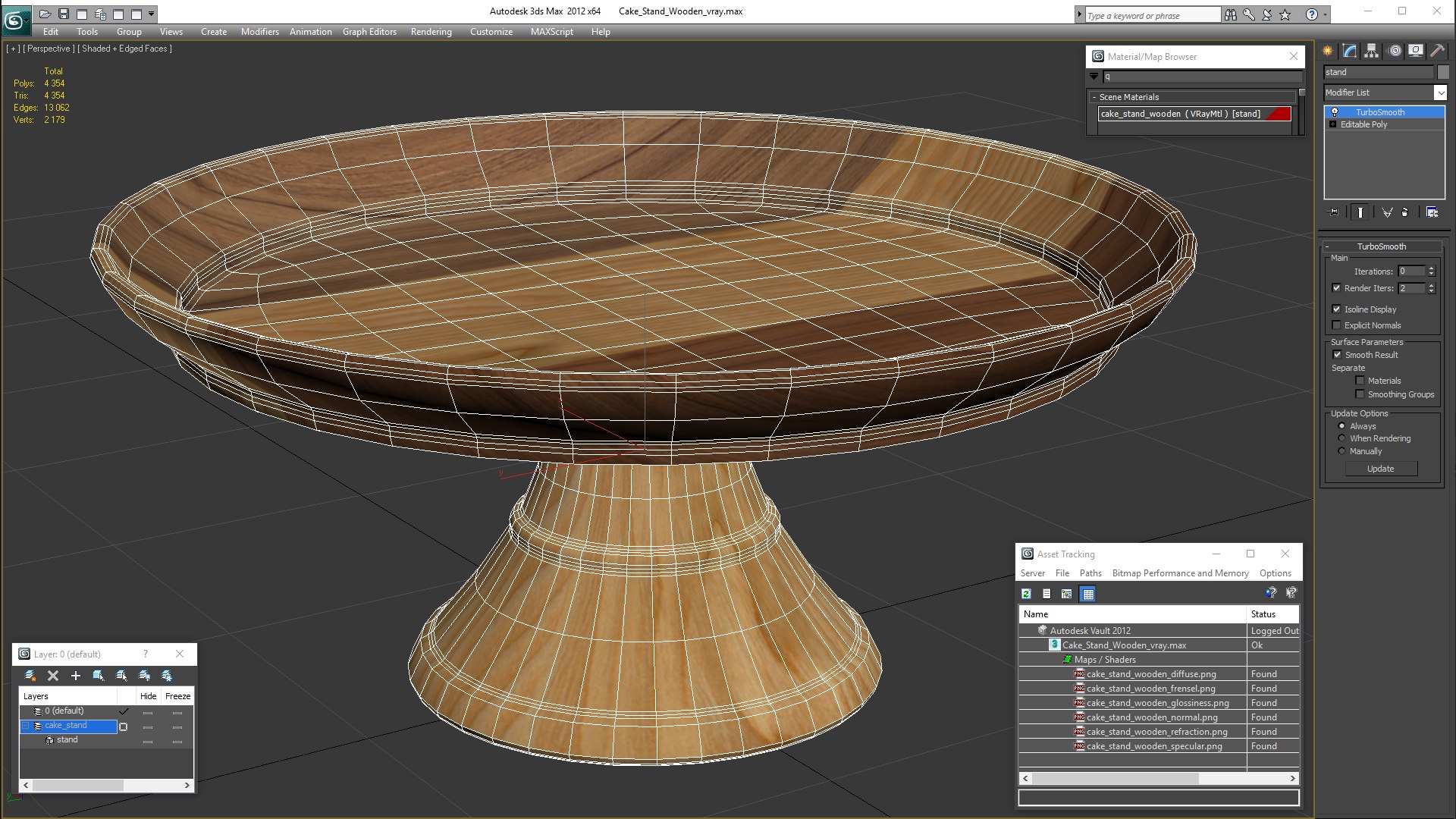 3D Cake Stand Wooden - TurboSquid 1468122