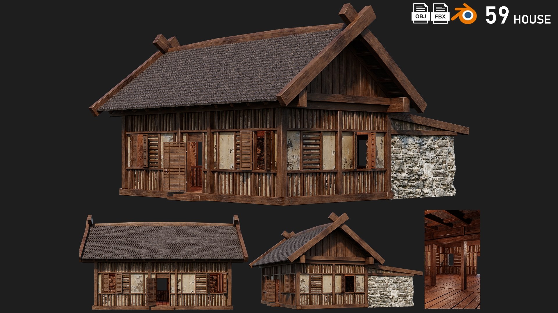 57-58-59-60 - Medieval Houses Model - TurboSquid 2028092