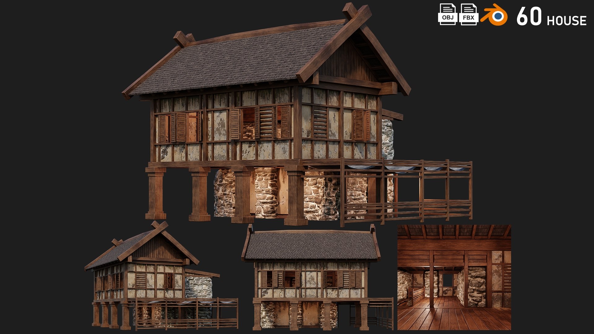 57-58-59-60 - Medieval Houses Model - TurboSquid 2028092