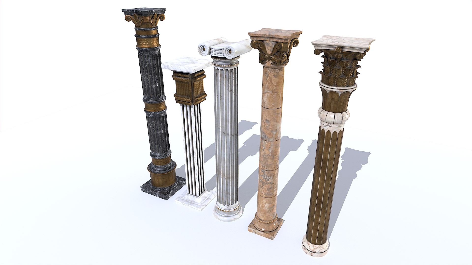 Marble Columns Pack Model - TurboSquid 2150455
