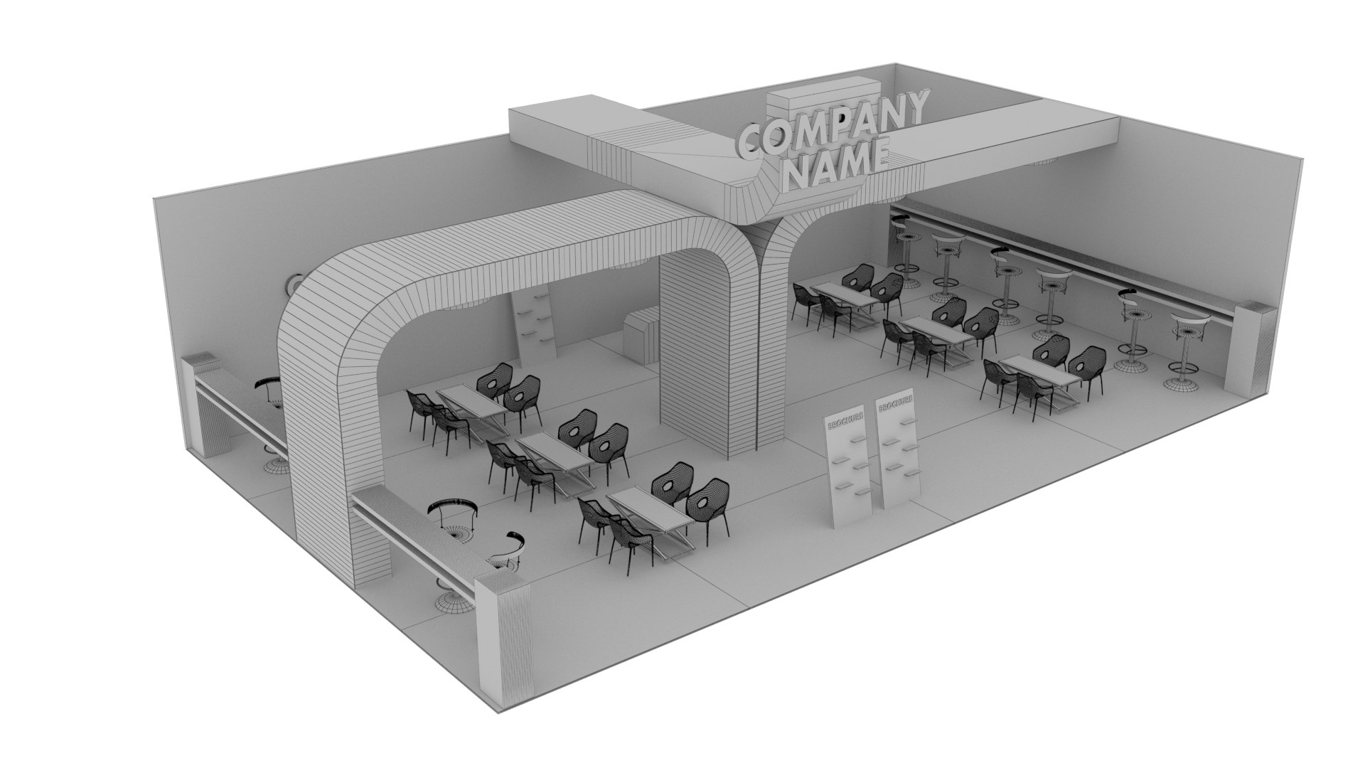Green And Black Booth Exhibition Stand Stall 3D Model - TurboSquid 2105187
