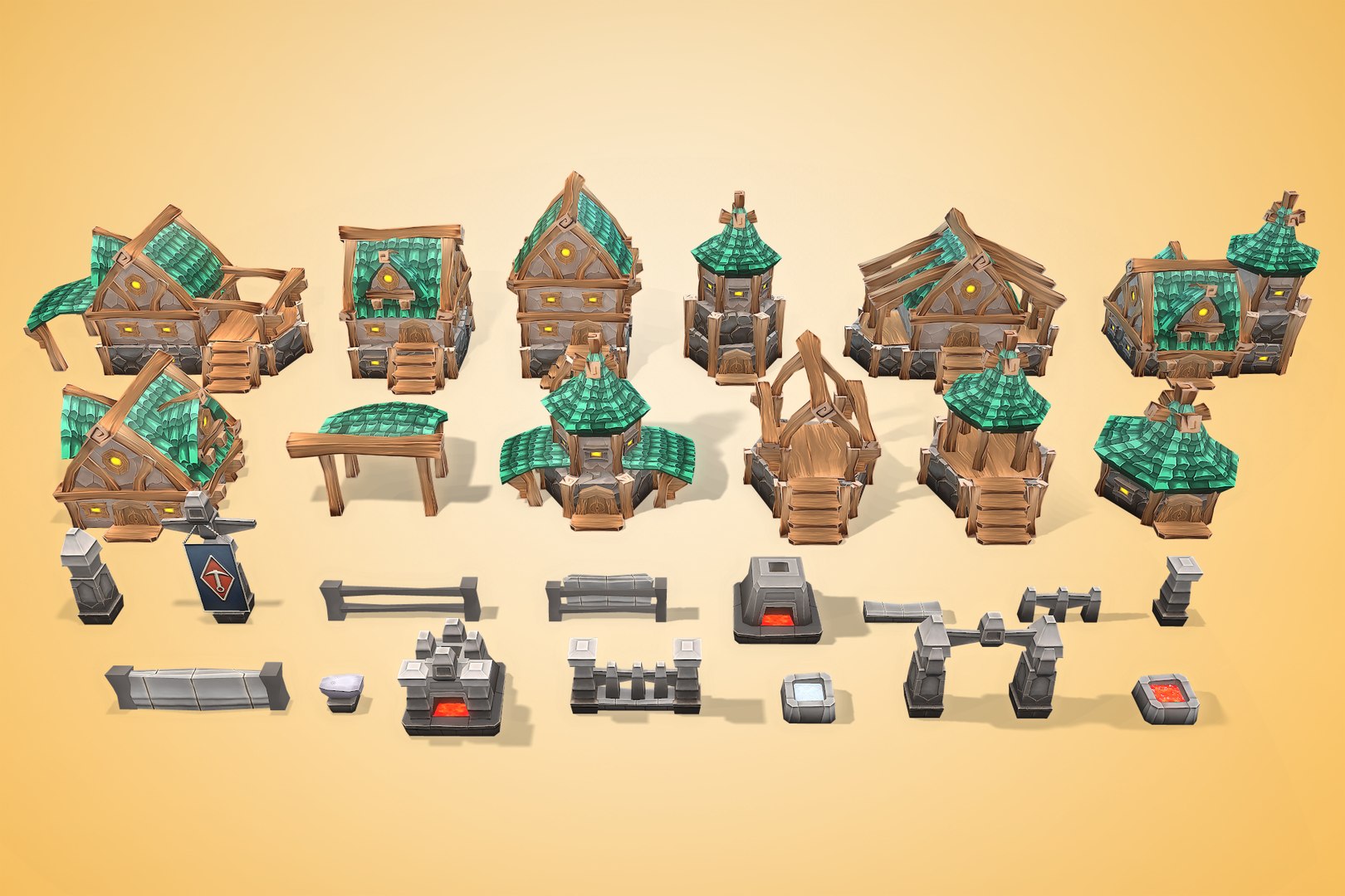 3D Dwarf RTS Fantasy Buildings - TurboSquid 1795616