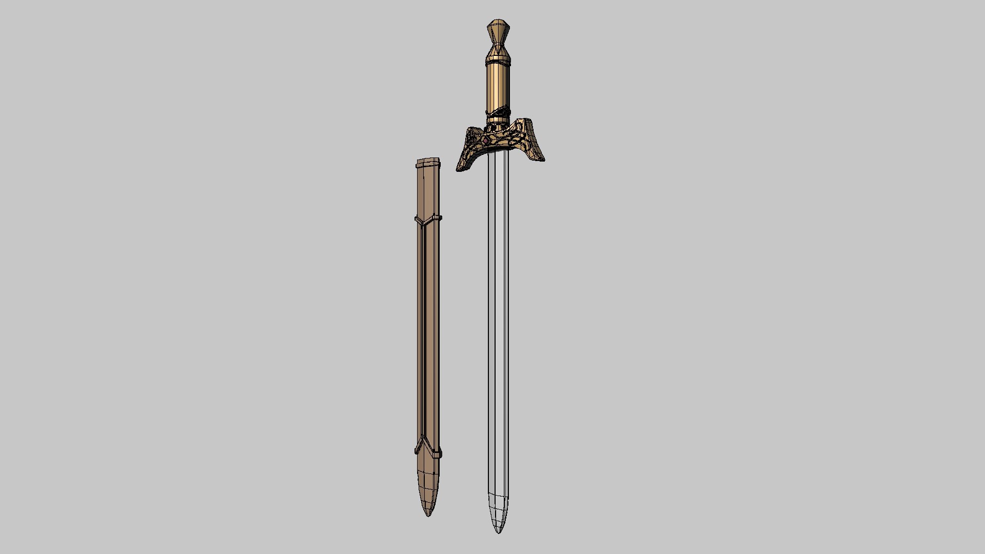 3d Simple Medieval Sword Sheath