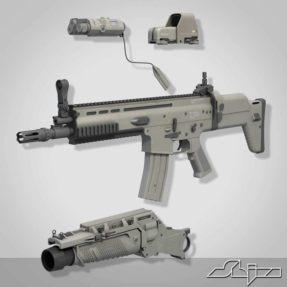 3ds combat assault rifle fn scar