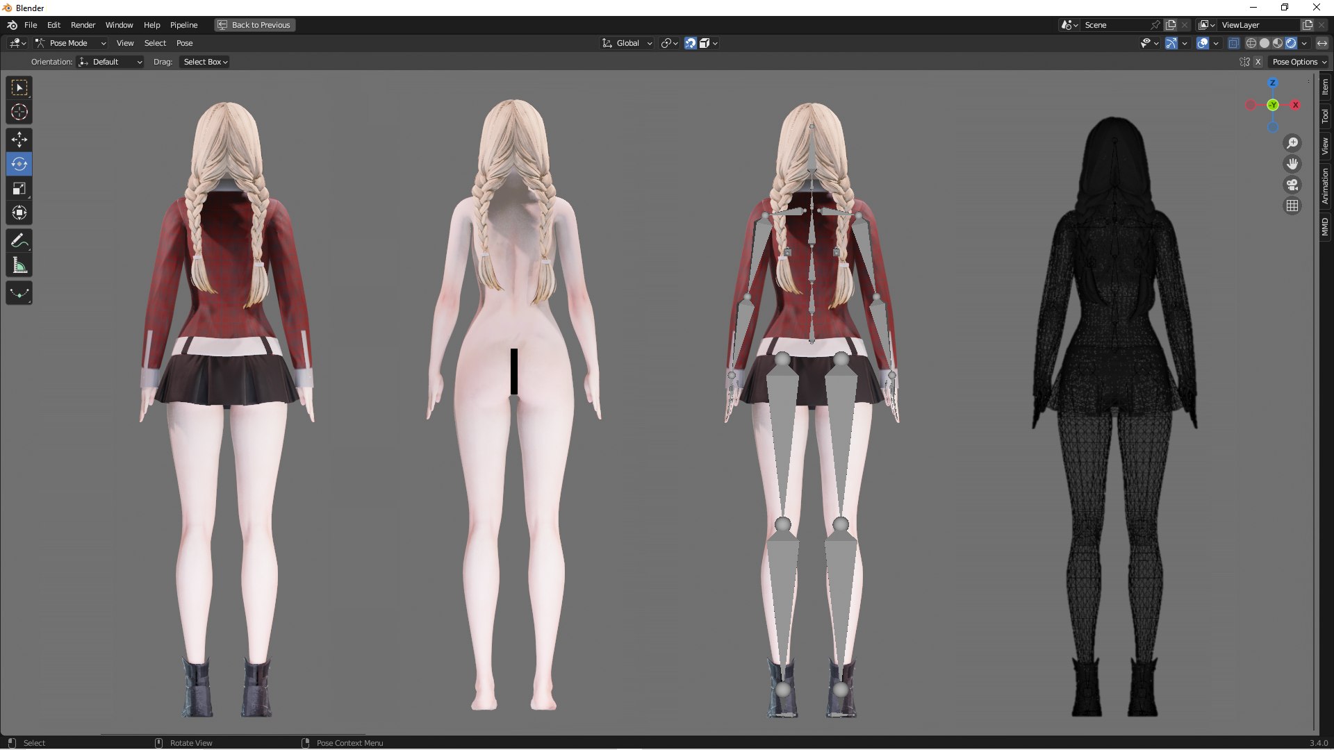 3D Casual Clothing 0002 - UE5 - Unity - Blender - Animated - Realistic Female Character ...
