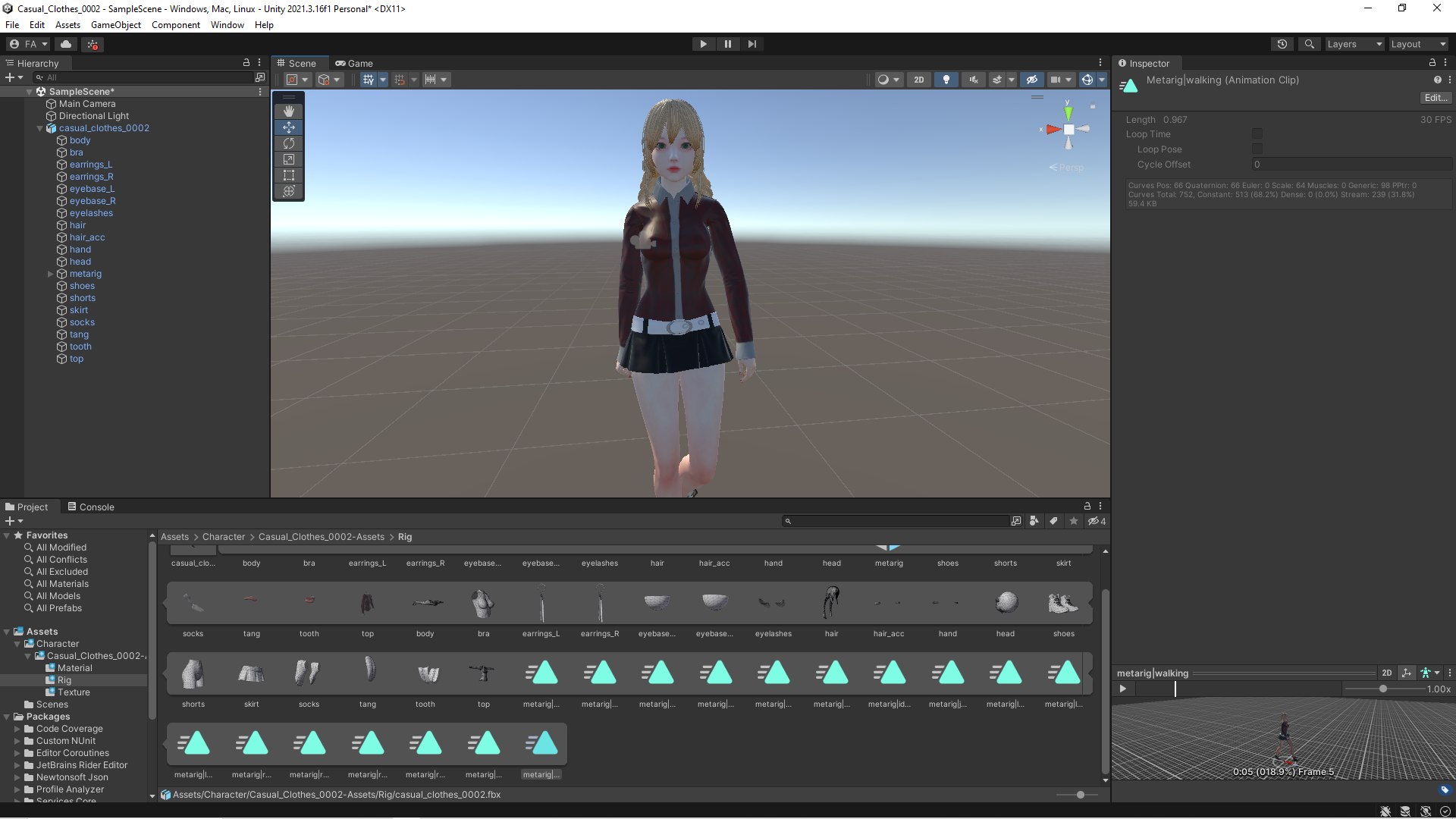 3D Casual Clothing 0002 - UE5 - Unity - Blender - Animated - Realistic Female Character ...