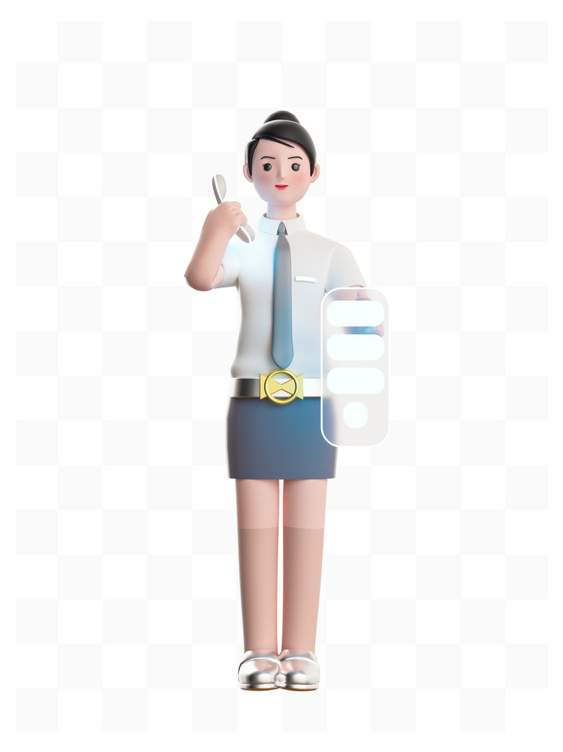 3D Female white-collar counter - TurboSquid 2103322